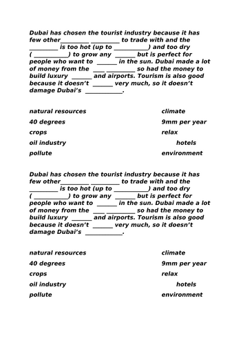 Fantastic Places, Lesson 6 - Divine Dubai, Desert Climate | Teaching ...