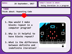 Microbit Iteration lesson | Teaching Resources