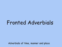 Fronted Adverbials KS2 | Teaching Resources