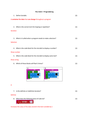 Microbit Unit of Work | Teaching Resources