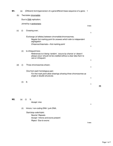 AS Biology _Mutations and Meiosis & genetic variation | Teaching Resources