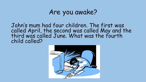 Form time quizzes and riddles | Teaching Resources