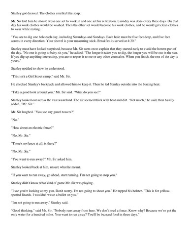 Holes creative writing comprehension eleven plus preparation | Teaching ...