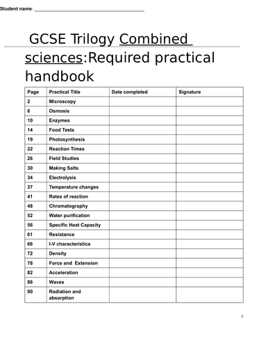 Dec 2017 New Improved AQA Trilogy 9-1 Science required practicals ...