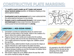 A LEVEL GEOGRAPHY PLATE BOUNDARIES AND LANDFORMS NOTES | Teaching Resources