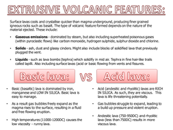 A LEVEL GEOGRAPHY LAVA/ERUPTION TYPES AND EXTRUSIVE LANDFORMS ...