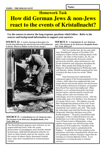 How did German Jews and non-Jews react to the events of Kristallnacht ...