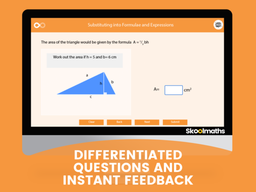 Substitution into Formulae and Expressions KS3 Interactive Digital ...