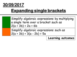 Expanding single brackets | Teaching Resources