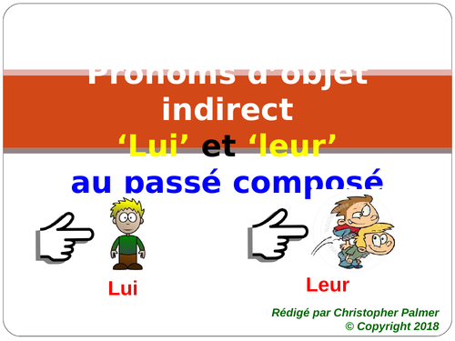 French: Indirect object pronouns - lui and leur (perfect tense and ...