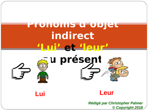 French: Indirect object pronouns - lui and leur (perfect tense and ...