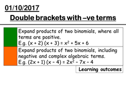 Expanding double brackets with negative terms | Teaching Resources