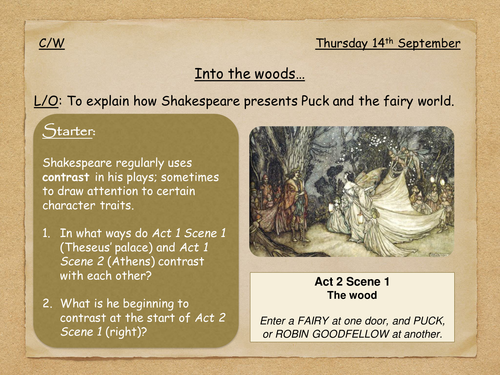 A Midsummer Night's Dream - Act 2 Scene 1 - Oberon, Titania and Puck ...