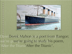 KS3 Poetry: 'After the Titanic' | Teaching Resources