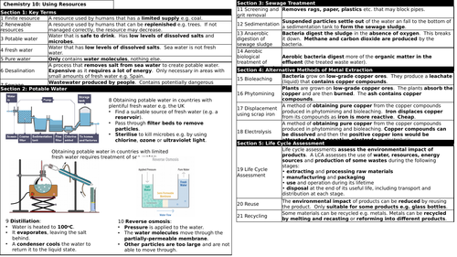 AQA 9-1 New GCSE: C9 and C10 Knowledge Organisers | Teaching Resources