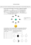 Lunar Cycle Worksheet | Teaching Resources