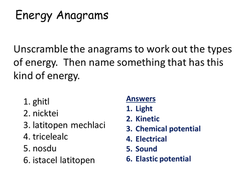 Energy - AQA Physics GCSE new (first exams in 2018) Specification ...