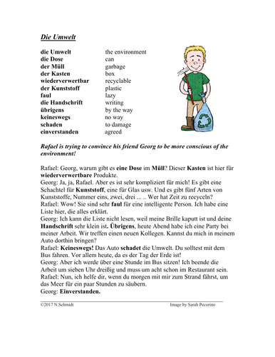 Die Umwelt Lesung - German Reading about the Environment (Earth Day ...