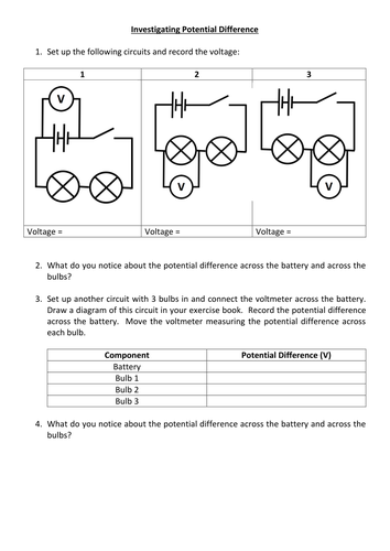 Electricity and Magnetism: L3 Potential Difference | Teaching Resources