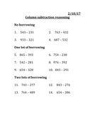 Column subtraction year 3 | Teaching Resources