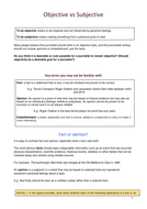 Worksheet - the difference between objective and subjective texts ...