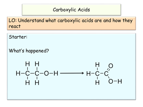 NEW AQA GCSE Chemistry Carboxylic Acids | Teaching Resources