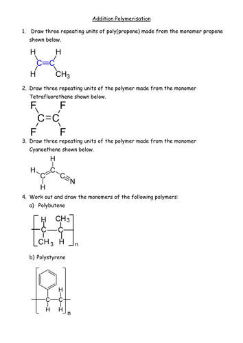 NEW AQA GCSE Chemistry Addition Polymerisation | Teaching Resources