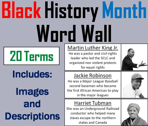 Black History Month Word Wall Cards | Teaching Resources