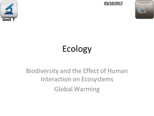 AQA Biology 4.7 Ecology – L11 Global Warming | Teaching Resources