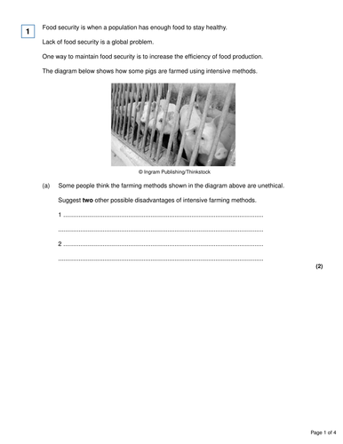 AQA Biology 4.7 Ecology – L16 Food Security and Production | Teaching ...
