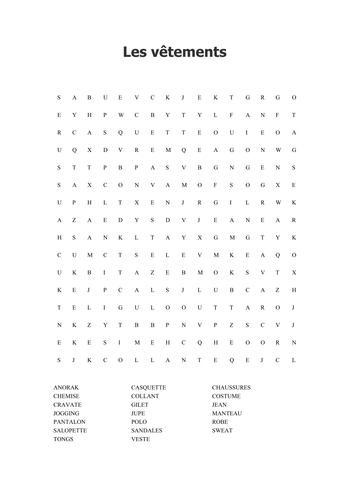 Clothes in French and Colour Adjectives - A Complete Guide. | Teaching ...