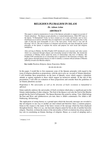 A2 Theme 3 (C) Islam and Pluralism | Teaching Resources