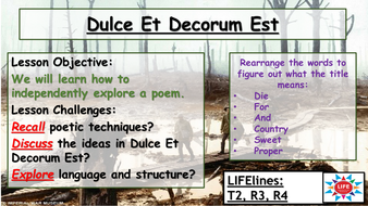 Dulce Et Decorum Est - Wilfred Owen | Teaching Resources