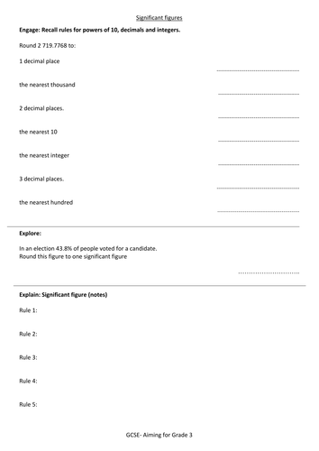 Rounding powers of 10, whole numbers and Significant Figures. GCSE ... Rounding powers of 10, whole numbers and Significant Figures. GCSE ...