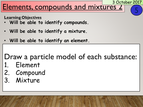 KS3 Elements, compounds and mixtures 2 | Teaching Resources