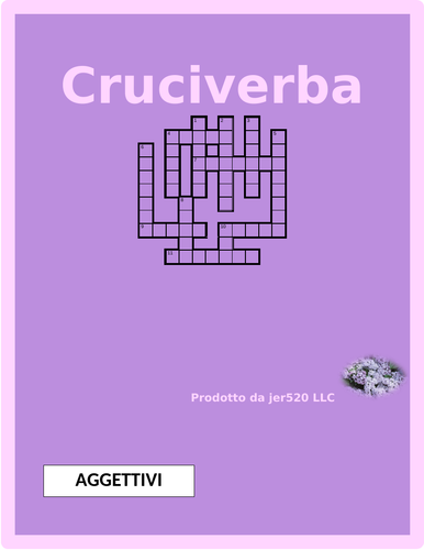 Aggettivi (Italian Adjectives) Crossword 1 | Teaching Resources
