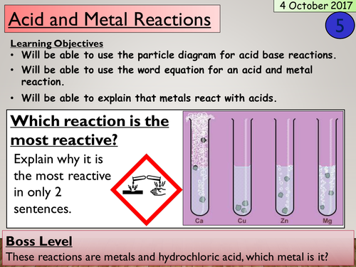 KS3 Acid and Metal Reactions | Teaching Resources