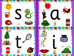 Phonics Letters Sassoon Font- 1/4 size Mini-Flashcards (11 pages ...