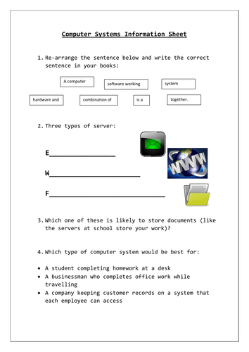 Computer Systems Lesson Ks3 Teaching Resources