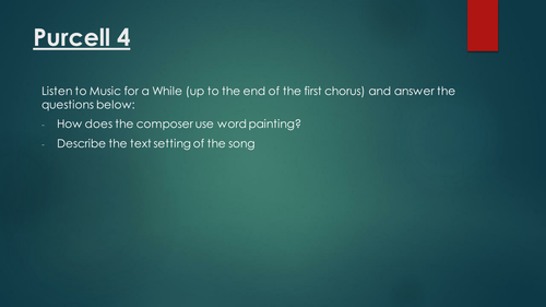 EDEXCEL GCSE Music Purcell Set work pack | Teaching Resources