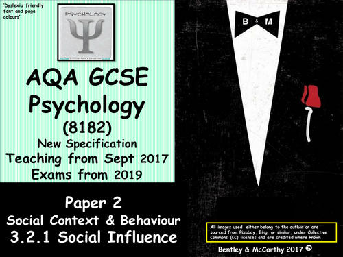 AQA GCSE Psychology, New Spec (9-1) COMPLETE Paper 2 | Teaching Resources
