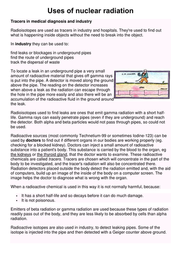 Uses of nuclear radiation | Teaching Resources