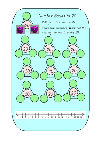 Number Bonds to 20 Using Part Whole Diagrams and Counting On | Teaching ...