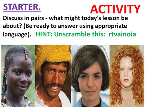 Adaptation, variation, environmental & inherited variation, effects of ...