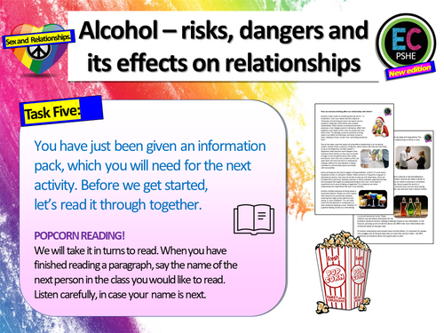 Alcohol, dangers, risks and relationships PSHE | Teaching Resources