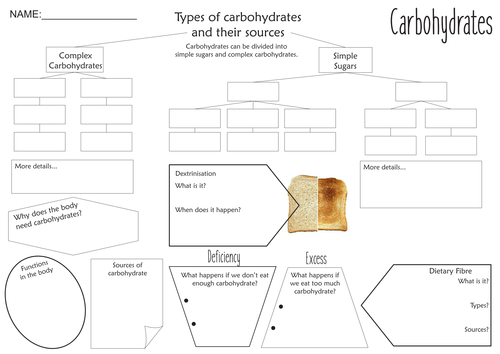 Carbohydrate Revision Mat Worksheet | Teaching Resources