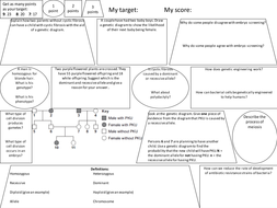 AQA Trilogy inheritance learning mat | Teaching Resources