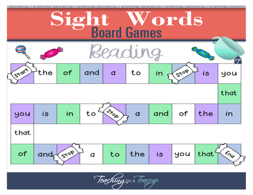 Fry's First 100 Sight Words Board Games | Teaching Resources