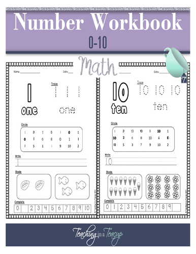 Number Workbook Numbers 0-10 | Teaching Resources