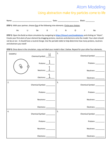 Hanging Atom Models | Teaching Resources